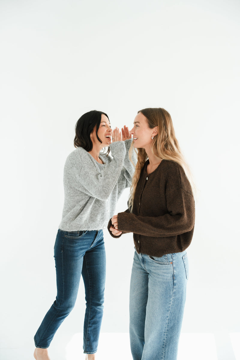 Montecito Cardigan | Dark Chocolate + Heather Grey– CARLY JEAN LOS ANGELES